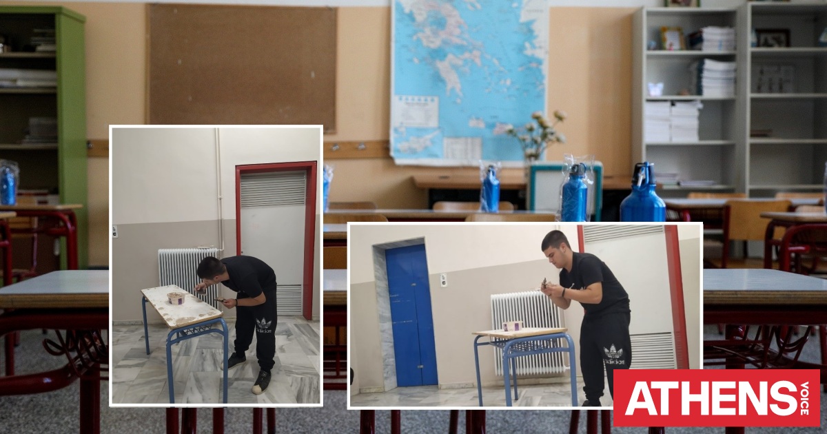 Μαθητής του ΕΠΑΛ Τυρνάβου επισκευάζει θρανία στον ελεύθερο χρόνο του ...